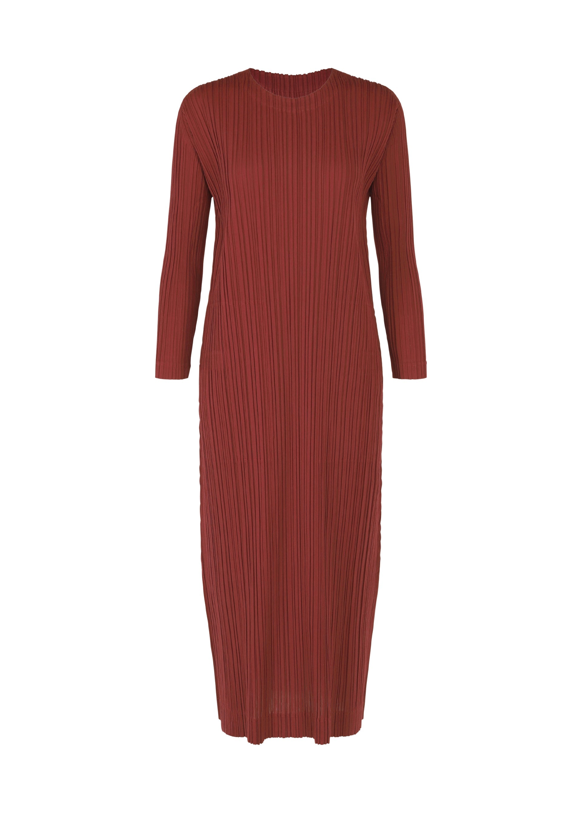 WOOL PLEATS Dress Brown Red – ISSEY MIYAKE EU